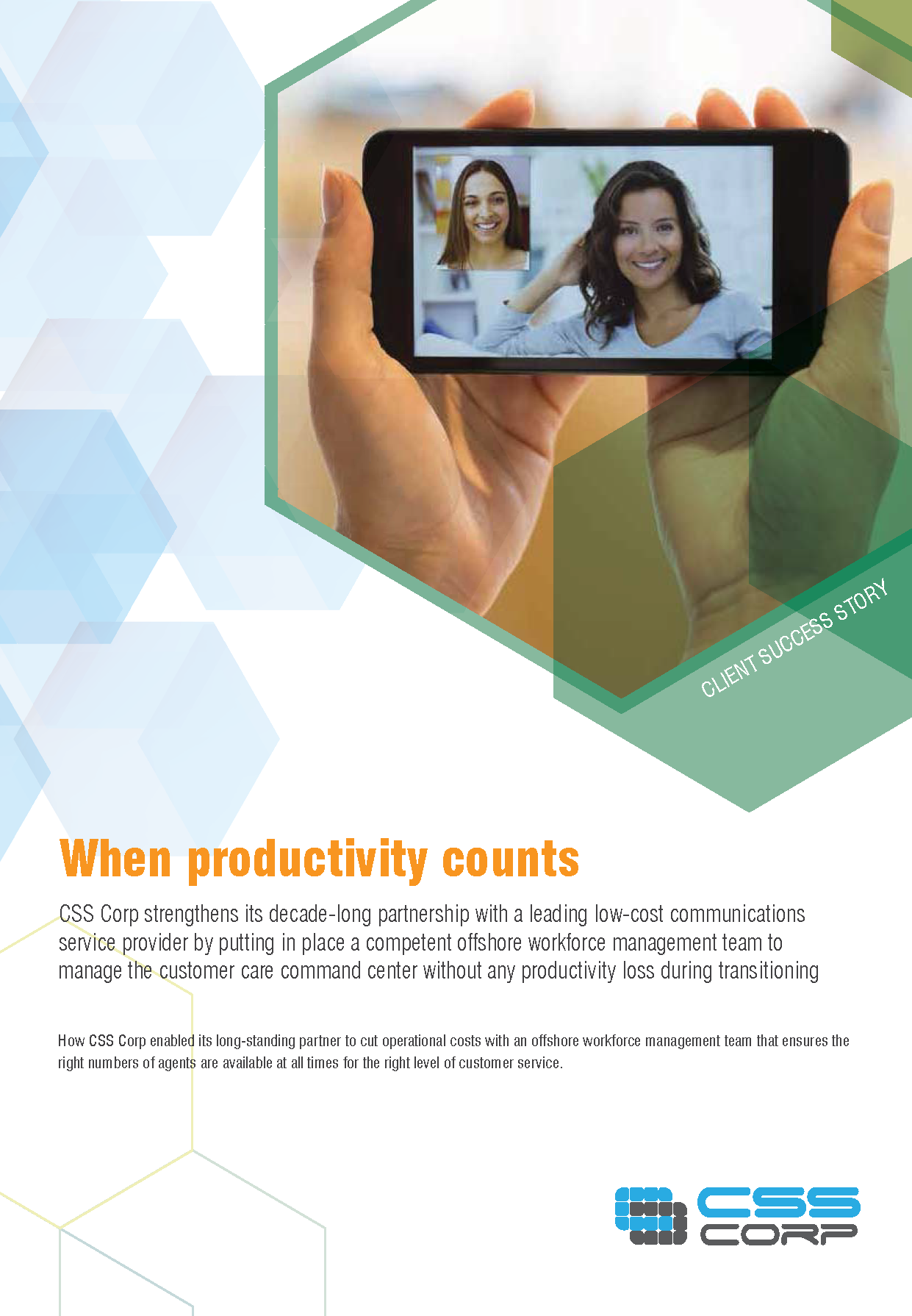 CASE STUDY - WHEN PRODUCTIVITY COUNTS